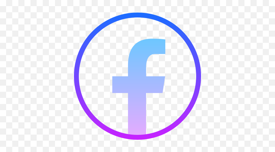 Facebook Icon In Gradient Line Style - Vertical Png,Facebook Icon ...