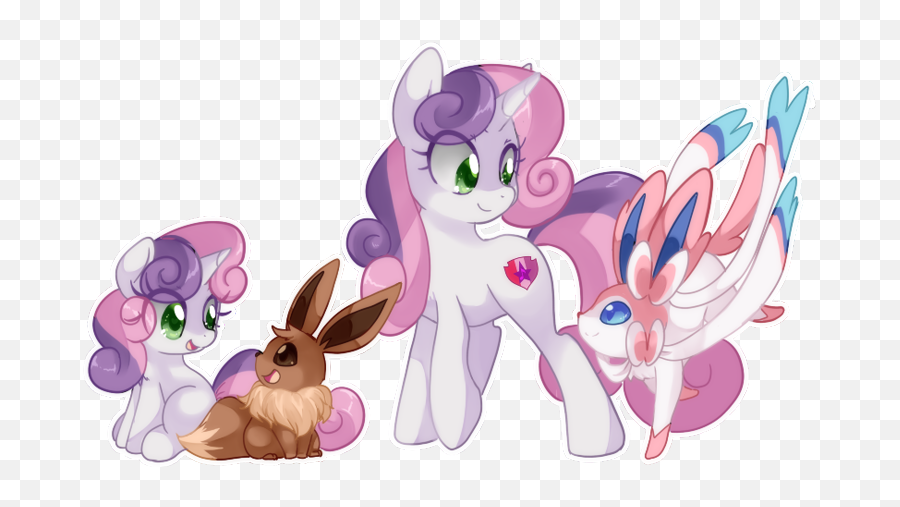 2225795 - Safe Artistloyaldis Sweetie Belle Eevee Pony Fictional ...