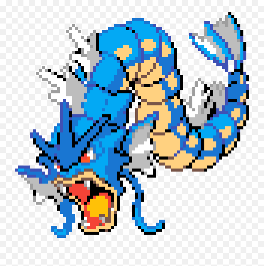Pixilart - Gyarados By Cc76 Gyarados Pixel Art Transparent Png,Gyarados ...