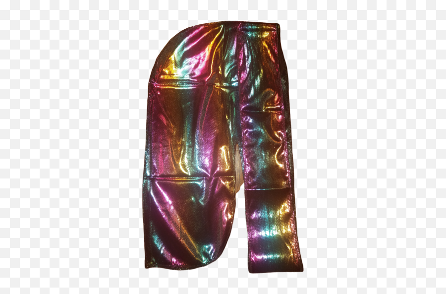 Black Shiny Rainbow Durag - Latex Clothing Png,Durag Png - free ...