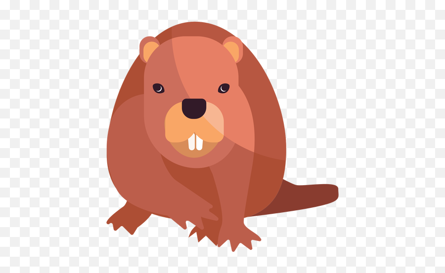 Beaver Fat Tooth Tail Rodent Flat - Transparent Png U0026 Svg Cartoon ...