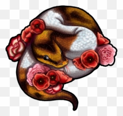 Snake Tattoo Aesthetic Sticker - Snake Geometric Tattoo Png,Snake ...