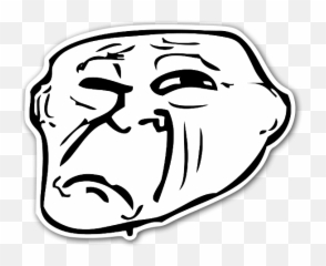 Crying Meme Sticker - Crying Troll Face Png Full Size Png Troll Face ...