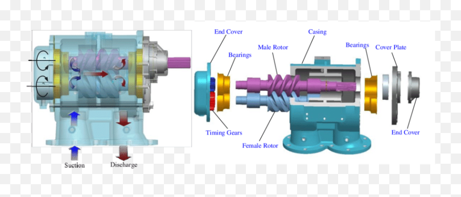 Structure And Components Of Twin - Screw Pump Download Screw Pump Png ...